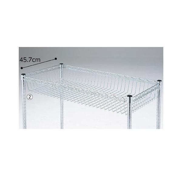 ●<商品詳細参考ページ>外部リンク：https://axel.as-1.co.jp/asone/d/61-7197-93/●事業者向け商品です。●素材：スチール製 クロームメッキ●サイズ：W90.7×D45.7cm カゴの深さ：...