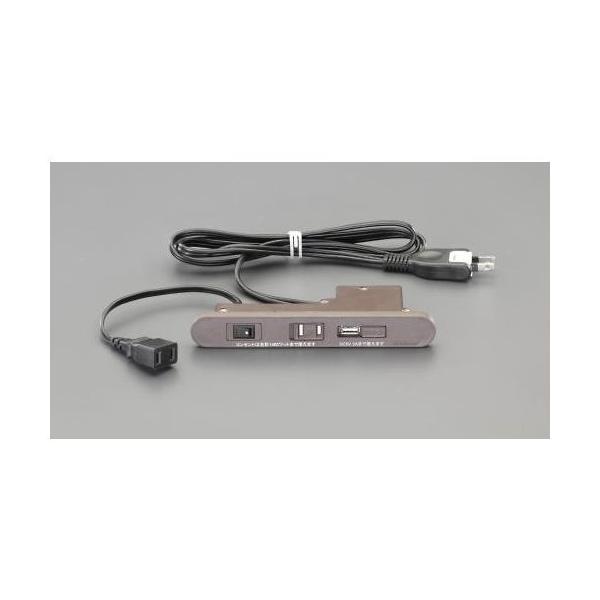 ●<商品詳細参考ページ>外部リンク：https://axel.as-1.co.jp/asone/d/63-3264-30/●定格：プラグ／15A125V（1400W）、USBポート／DC5V2A●プラグ：2P（スイング式）●スイ...