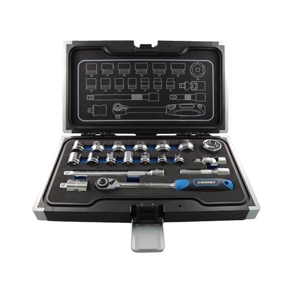 ●<商品詳細参考ページ>外部リンク：https://axel.as-1.co.jp/asone/d/64-7886-87/●事業者向け商品です。●＜セット内容＞：19点●差込角：3/8"●ソケット（6角）：8・10・11・12・...