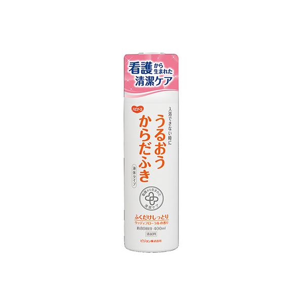 ●<商品詳細参考ページ>外部リンク：https://axel.as-1.co.jp/asone/d/8-3445-12/●品名：うるおうからだふき・液体タイプ●容量（mL）：400（約80回分）●植物性保湿成分配合●お肌と同じ弱...