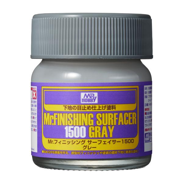 パーツ表面が滑らかに仕上がり、モールドも埋めにくいサーフェイサーです。塗装前の最終仕上げに、フィギュアの原型の最終仕上げ等に最適です。黒色のフィニッシングサーフェイサーは、金属・パール塗料の黒立ち上げ塗装の下地に最適です。※黒色のフィニッシ...