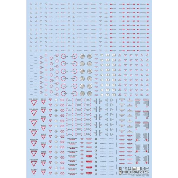 サイズ：110mm x 156mm生産国：日本印刷方式：スクリーン＆オフセットハイブリッドキャラクターモデル向けの水転写式汎用コーションデカール。基本的な部分は「RB01（別売）」を使用、少し変わったデザインや、大型パーツのアクセントには、...