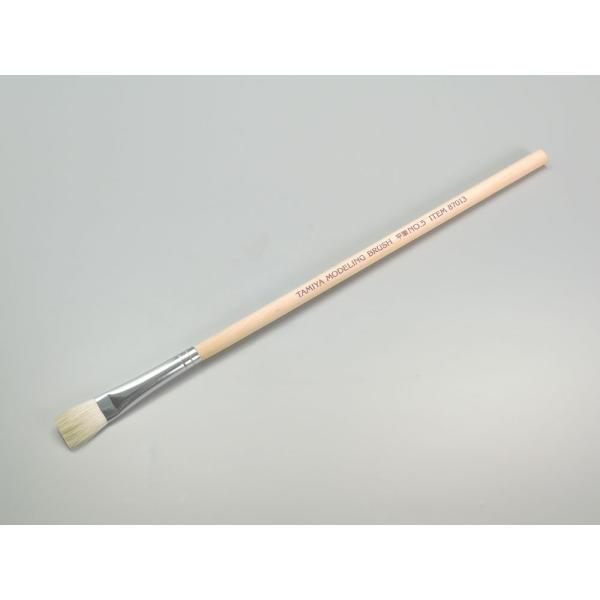 手によくなじむ使いやすい塗装筆です。筆は塗る面積に合わせて選ぶのが基本。No.5は幅約15mm。こしがあり塗料の切れの良い馬の毛が使われ、軸は汗を吸い取りやすい木製です。★材質：馬毛 幅約15mmCopyright TAMIYA