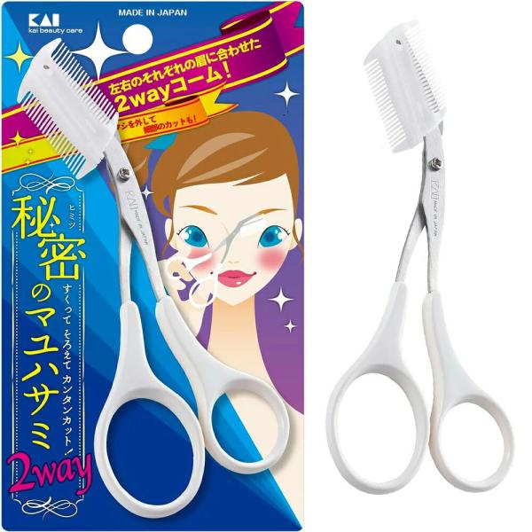 すくってそろえて簡単カット！左右それぞれの眉に合わせた2wayコーム2wayコームのマユハサミで綺麗な眉毛に眉毛を整えるマユコームとハサミを一体型にデザインしました。コームは左右の眉に対応できる2wayタイプです。シンプルに細部をカットした...