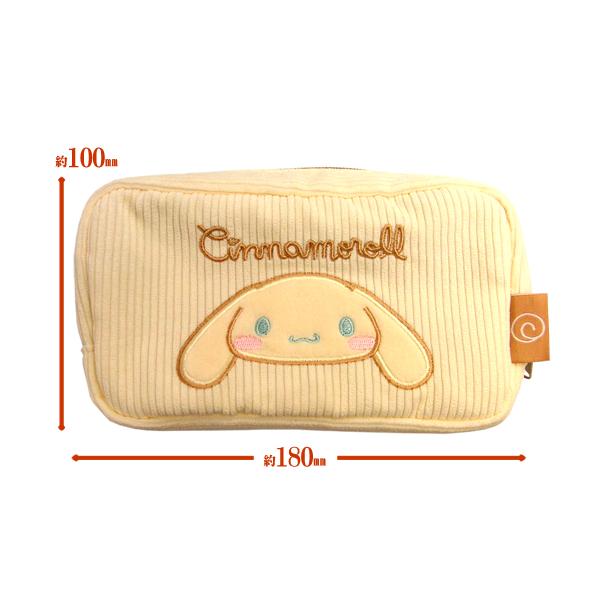 【送料について】送料別（宅配便）。「ゆうパック」、「エコ配」のいずれかとなります。★配送会社及び配送日時の指定は承れません。・女の子に大人気のかわいい「シナモロール」のかわいいスクエアポーチが新登場！・キャラクター部分はアップリケ刺繍だよ♪...