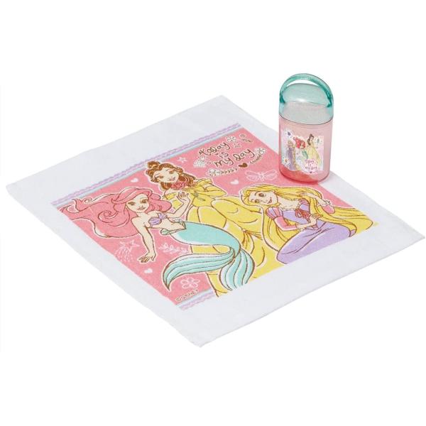 【送料について】送料別（宅配便）。「ゆうパック」、「エコ配」のいずれかとなります。★配送会社及び配送日時の指定は承れません。・女の子に大人気のかわいい「ディズニープリンセス」のケース付きおしぼり。 ・ケースのフタにはハンドル付きで、フタが開...