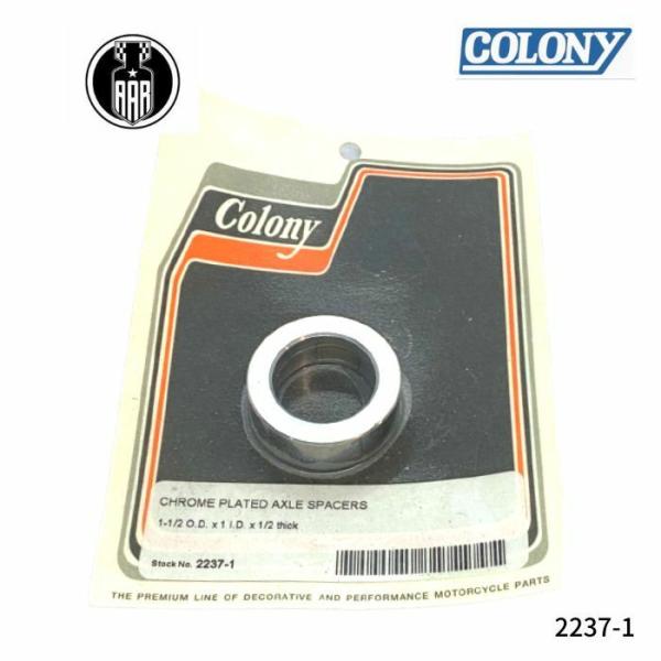 オーダー ナンバー：2237-1OEM HD Number：NEW HD Number：2237-1 Colony コロニー クロームメッキ アクスル スペーサー  ハーレーダビッドソン 1-1/2 O.D. x 1 I.D. x 1/2 ...