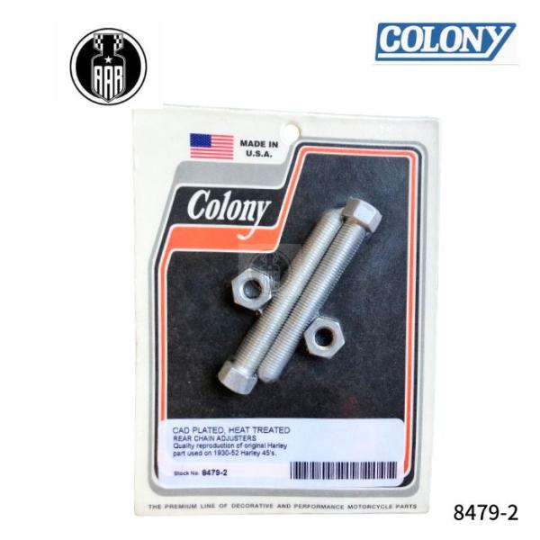 オーダー ナンバー： 8479-2 OEM HD Number： NEW HD Number：8479-2  Colony コロニー カドミウムメッキ 熱処理 リアチェーン アジャスター ハーレーダビッドソン 1930-1952年 45 モ...