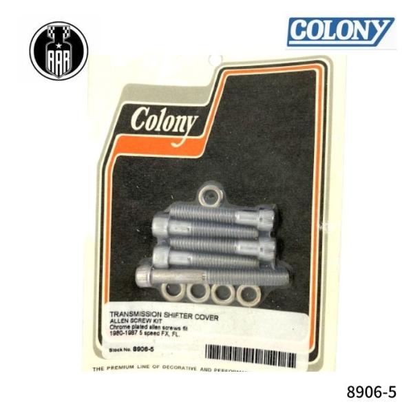 オーダー ナンバー：8906-5OEM HD Number：NEW HD Number：8906-5 Colony コロニー トランスミッション シフター カバー アレン スクリューキット クロームメッキ ハーレーダビッドソン 1980-8...