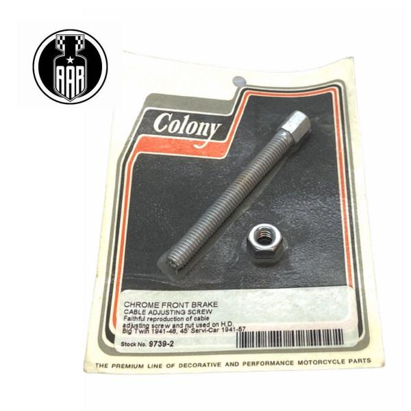 オーダー ナンバー：9739-2OEM HD Number： 45162-41 , 45162-51NEW HD Number：9739-2 Colony コロニー フロントブレーキ ケーブル アジャスター スクリュー クローム ハーレーダ...