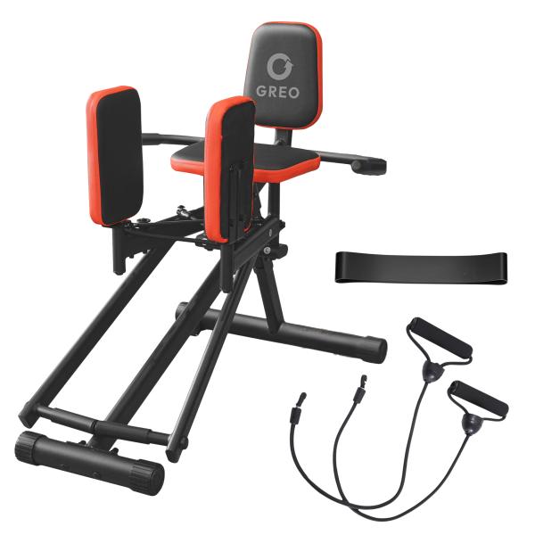 GREOヒップアブダクターは、自宅でヒップアップやお尻・内ももの引き締めをサポートする本格トレーニングマシン。股関節を開く動作で大臀筋・中臀筋にアプローチし、方法によっては内転筋（内もも）にも軽い負荷を与えられます。骨盤底筋を意識したトレー...