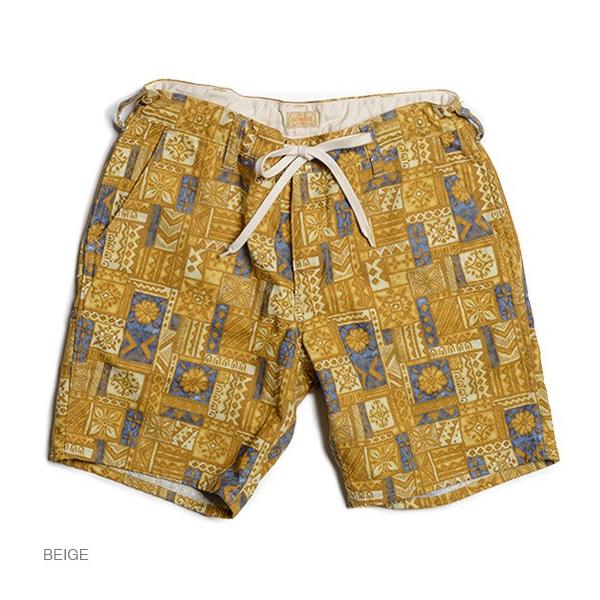 70’sのオールドサーファーを彷彿とさせるPRINT FABRICを使用したシリーズです。 太陽と海が似合う、ハッピーなカラーリング、総柄使用になっております。 程よい生地の厚みが全体のシルエットをキレイに保ちます。 凹凸のあるジャガード織...