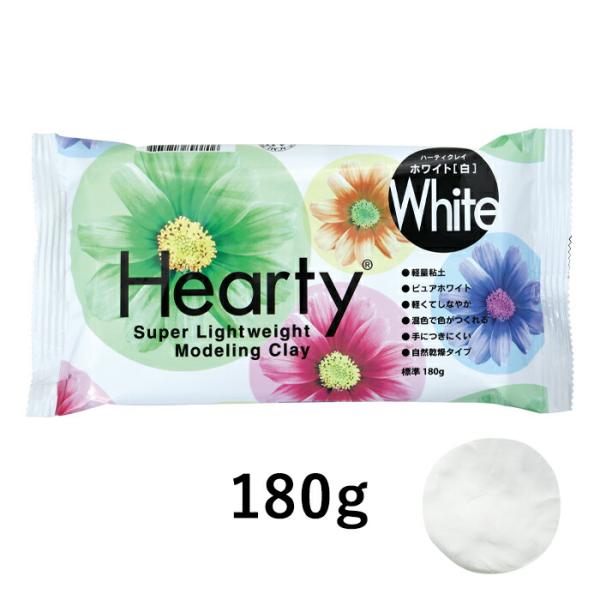 商品名： PADICO 軽量粘土 ハーティクレイホワイト 180g品　番： 301250素　材： 微小中空球樹脂、無機粉、繊維、合成糊材、保存材、防カビ剤、水容量： 180g詳　細： 【混ぜることができる粘土】〇 軽量粘土/木質粘土△ 樹脂...