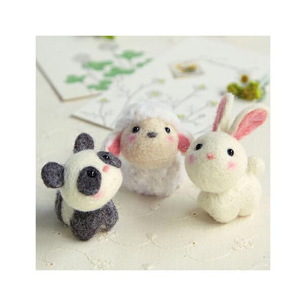 商品名： ハマナカ　小さなお友達どうぶつたち メール便/宅配便可品　番： h441-481セット内容： パンダ・ひつじ高さ約5.2cmうさぎ高さ約6.2cm※ニードルの刺し具合によって大きさはかわってきます。詳　細： ●パック内容／フェルト...