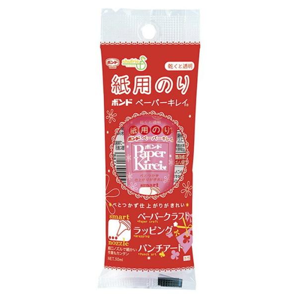 商品名： 紙用のり ボンド ペーパーキレイ品　番： ko-04618パッケージサイズ： 約Ｈ170×Ｗ65×Ｄ25容量： 30ml詳　細： 【用途】・紙のスピード接着に。パンチアート、ペーパーアイテム、ペーパークラフト、手芸、紙工作など。【...