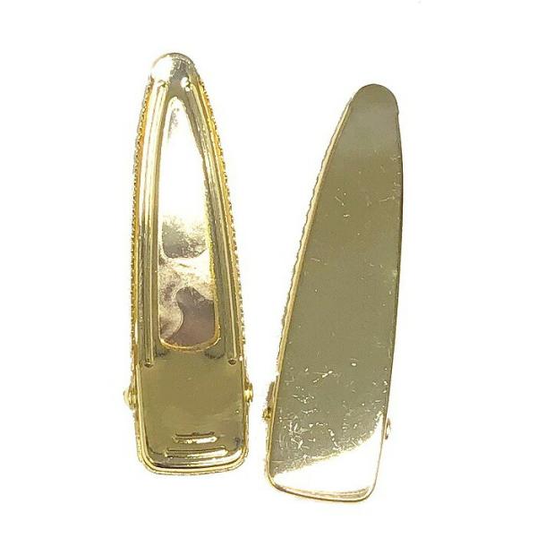 商品名：  つまみ細工用 ヘアークリップ ゴールド メール便/宅配便可品　番： tp-11サイズ： 約H15×W55mm素　材： 鉄合金容量： 2個