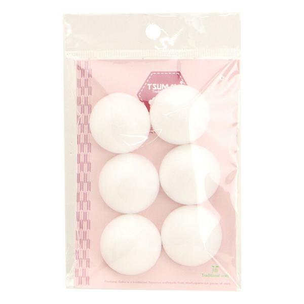 商品名：  つまみ細工用 半円スチロール 35mm 6個入り メール便/宅配便可品　番： tp-19サイズ： 直径：約35mm　/　高さ：約17.5mm素　材： 発泡スチロール容量： 6個