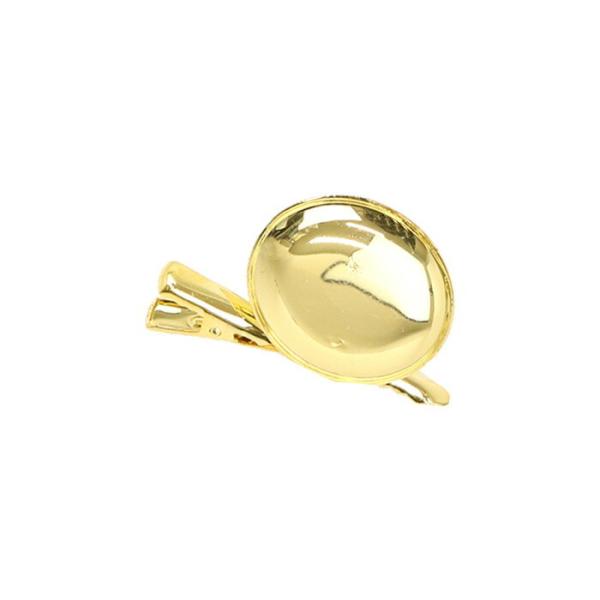 商品名：  つまみ細工用 2WAYブローチ 30mm ゴールド メール便/宅配便可品　番： tp-5サイズ： 台座：直径約30mmクリップ：全長約48mmブローチピン：全長約25mm素　材： 鉄合金容量： 2個