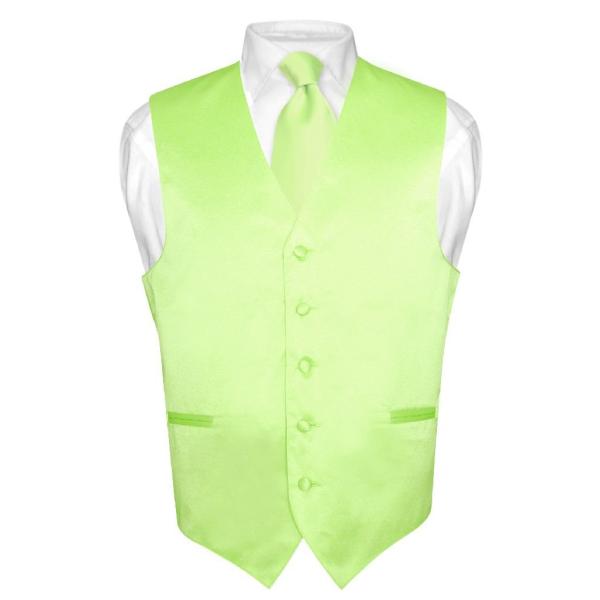 商品名: Vesuvio Napoli SUIT メンズ カラー: グリーン Men's Dress Vest &amp; NeckTie Solid LIME GREEN Color Neck Tie Set sz Medブランド: Ve...
