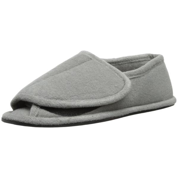 商品名:  Softones Women's Men's Terry Adjustable Open Toe Full Foot Slipper, Pearl Grey, Largeブランド: Softones商品サイズ: Large高さ:...
