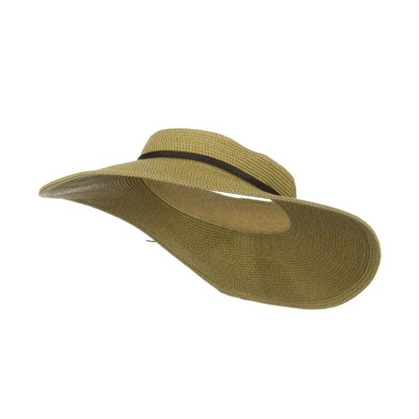 商品名: Jeanne Simmons UPF50+ クラウンレス 幅4インチつばバイザー, タン, One Size Jeanne Simmons UPF50+ Crownless 4 Inch Wide Brim Visor - Tan...