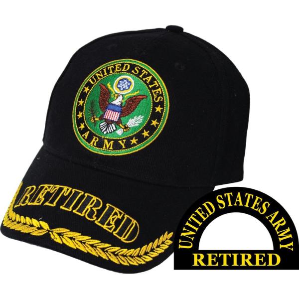 商品名: EagleEmblems メンズ アメリカ陸軍 退職した帽子 US サイズ: One Size カラー: ブラック United States Army Retired Black Hat Cap USAブランド: Eagle E...