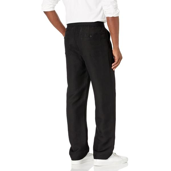 商品名: Cubaveraメンズ 紐付きパンツ 伸縮性ウエストバンド US サイズ: Small x 32L カラー: ブラック Cubavera Men's Regular Linen-Blend Pants with Drawstrin...