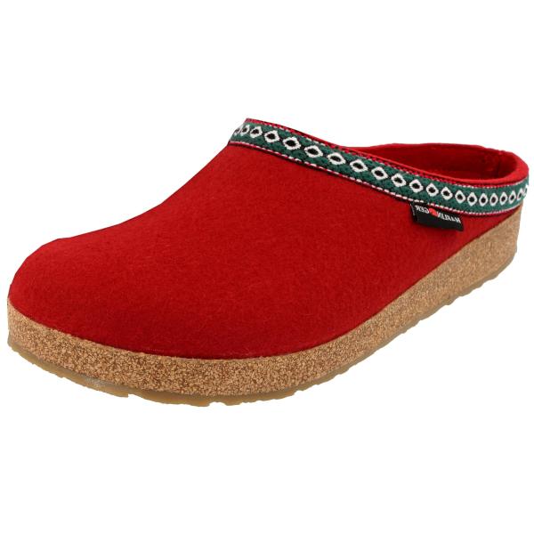 商品名: HAFLINGER レディース スリッパ ミュール US サイズ: 11 カラー: レッド HAFLINGER 711001 Slippers, Filztoffel Grizzly Franzl, rubin, Gr 42ブラン...