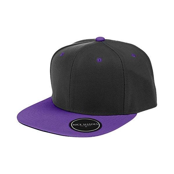 商品名:  L.O.G.A. Plain Adjustable Snapback Hats Caps (Many Colors). Black/Purpleブランド: Nice Shades商品サイズ: One Size高さ: 9.398c...