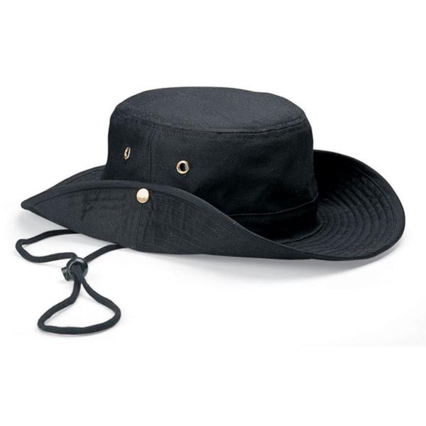 商品名: MCap APPAREL ユニセックス・アダルト カラー: ブラック BRUSHED TWILL AUSSIE HAT with SIDE SNAPS &amp; CHIN CORD, Black Largeブランド: MCap商...