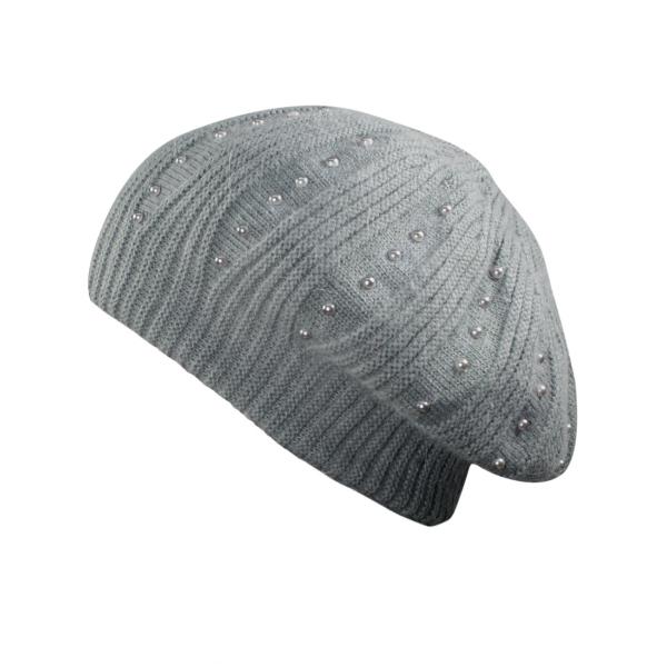 商品名: Dahlia HAT レディース US サイズ: One Size カラー: グレー Dahlia Women's Winter Hat - Angora Wool Slouch Beanie w/Pearl Accents, G...