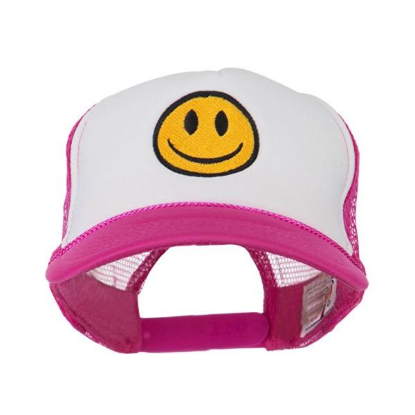 商品名: Smiley Face刺繍Foamメッシュバックキャップ ? ホットピンクホワイト カラー: ピンク e4Hats.com Smile Face Embroidered Foam Mesh Back Cap - Hot Pink ...