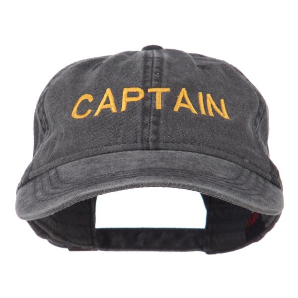 商品名: e4Hats.com Captain刺繍ロープロファイルウォッシュキャップ - ブラックOSFM e4Hats.com Captain Embroidered Low Profile Washed Cap - Black OSFM...