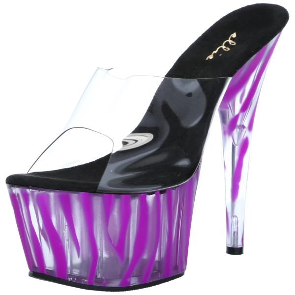 商品名: 7 Inch Mule With Blacklight Zebra Pattern Ellie Shoes Women's 709-ZEBRA-PURP-12 Heeled Sandal, 12ブランド: Ellie Shoes商...
