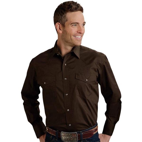 商品名: Roper Solid Poplin 1pointバックヨークVariegatedスナップソリッドポプリン US サイズ: L カラー: ブラウン ROPER Men's Amarillo Collection Solid Lon...