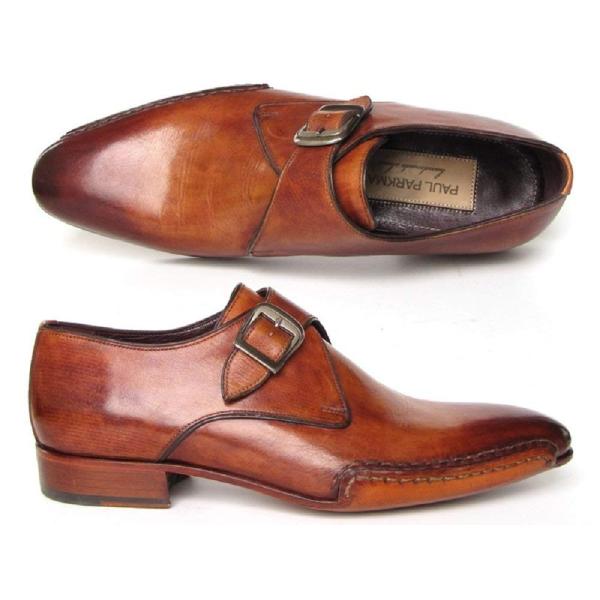商品名: Paul Parkman メンズ US サイズ: 9.5-10 D(M) US カラー: ブラウン Paul Parkman Men's Monkstrap Tobacco Handsewn Twisted Leather Sho...