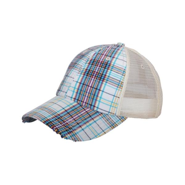 商品名: G Men 's低プロファイルPlaid Mesh Truckerキャップ カラー: ホワイト G Men's Low Profile Plaid Mesh Trucker Cap (White)ブランド: The G Cap商品...