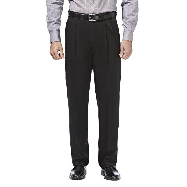 商品名: [Haggar] PANTS メンズ US サイズ: 38W x 32L カラー: ブラック HAGGAR Men's Premium No Iron Khaki Classic Fit Pleat Front Casual Pa...