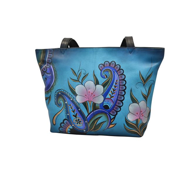 商品名: ANUSCHKA レディース Anna By Anuschka, Handpainted Leather Large Tote, Denim Paisley Floral カラー: ブルー Anna by Anuschka wom...