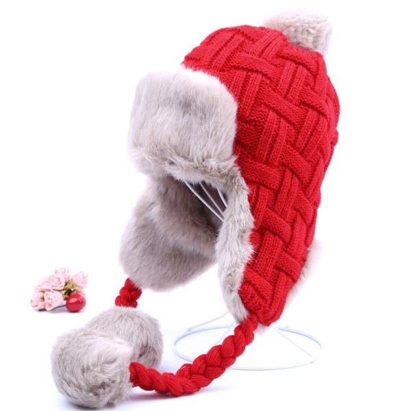 商品名: Vimeet HAT レディース Winter Warm Women Thicken Knitted Earflap Hat Russian hat with Pom Pom(Red)ブランド: Vimeet商品サイズ: One ...