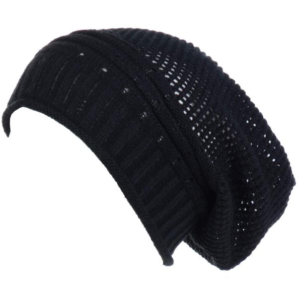 商品名: Accessory Necessary HAT レディース カラー: ブラック an- Fashion Lightweight Slouchy Airy Cutout Knit Beanie Hat Cap, Many Style...