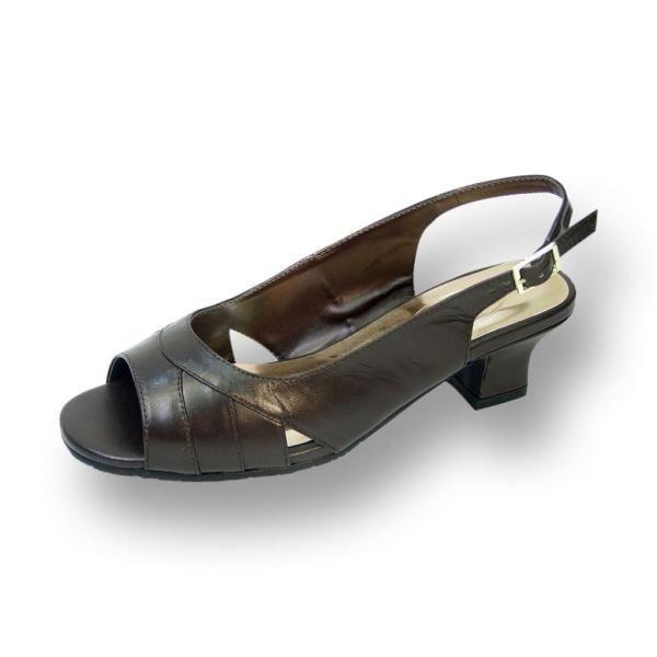 商品名: Peerage レディース カジュアル US サイズ: 8 E US カラー: ブラウン Peerage Karen (LP8149) Women Wide Width Leather Heeled Slingback Comfo...