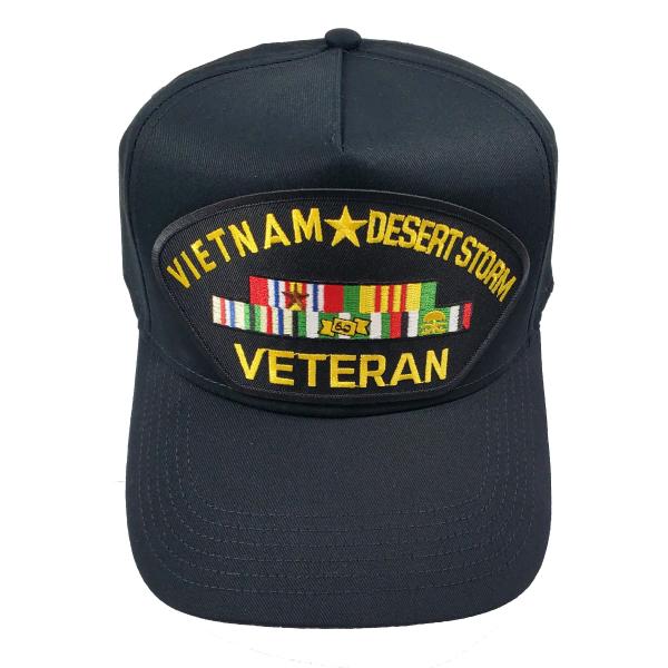 商品名:  VIETNAM-DESERT STORM VETERAN W/CAMPAIGN RIBBONS HAT - BLACK - NEW LARGER PATCH - Veteran Owned Businessブランド: H商品サイ...