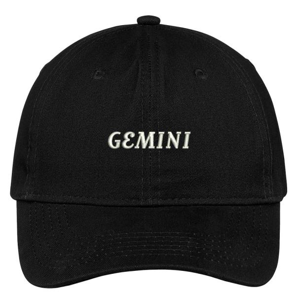 商品名: トレンディアパレルショップHoroscopes Gemini刺繍調節可能コットンキャップ カラー: ブラック Trendy Apparel Shop Horoscopes Gemini Embroidered Adjustable...