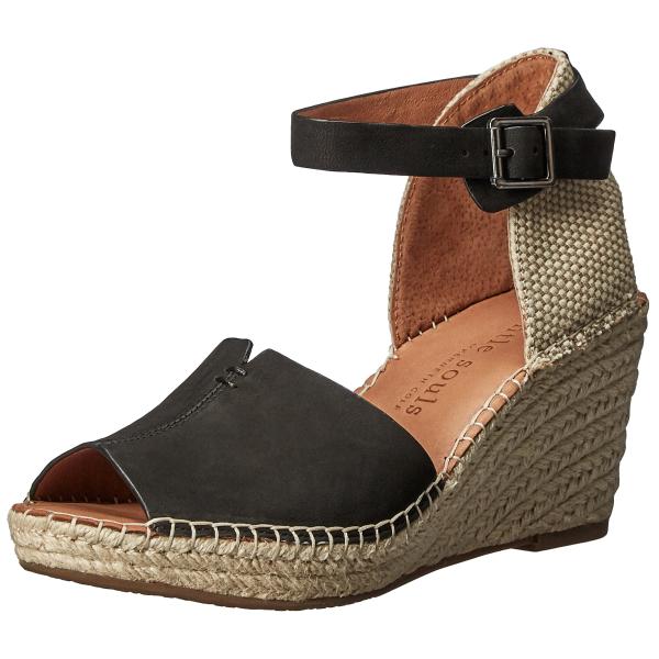 商品名: Gentle Souls Women 's Charliエスパドリーユウェッジサンダル カラー: ブラック Gentle Souls by Kenneth Cole Women's Women's Charli Espadrill...