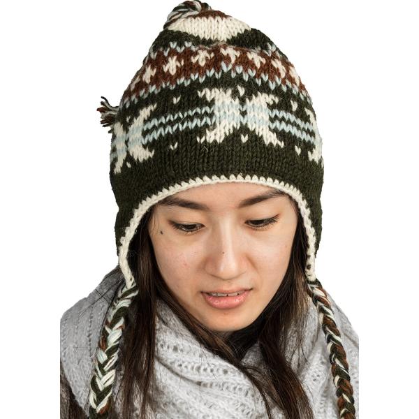 商品名: 暖かいソフト冬ウール帽子キャップFleeced内側HandニットSnow Coldレディースファッション Tribe Azure Fair Trade Womens Beanie Hats, Warm Knit, Women's ...