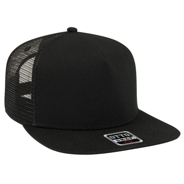 商品名: OTTO スクエアフラットバイザー SNAP 5パネル メッシュバック トラッカースナップバックハット, ブラック, One Size OTTO Square Flat Visor SNAP 5 Panel Mesh Back T...