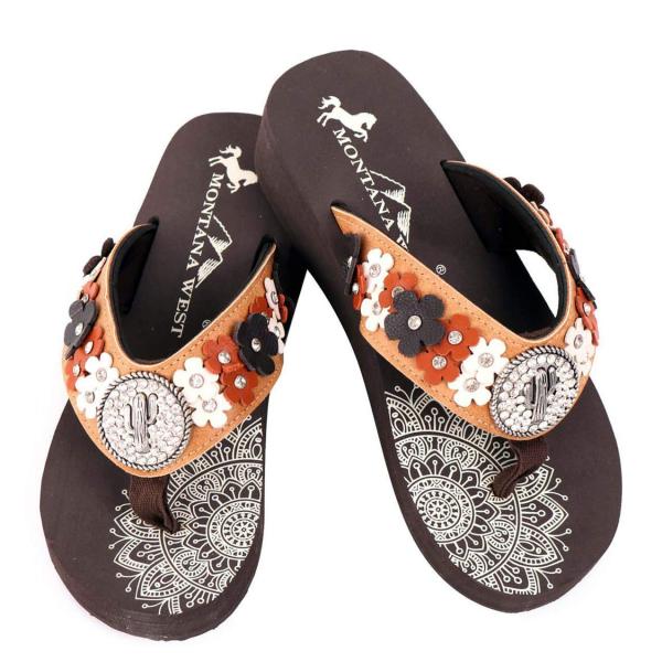 商品名: Montana West フリップフロップ サンダル ハンドビーズ 刺繍 スタッズ US サイズ: 9 カラー: マルチカラー Montana West Flip Flop Sandals Hand Beaded Embroide...