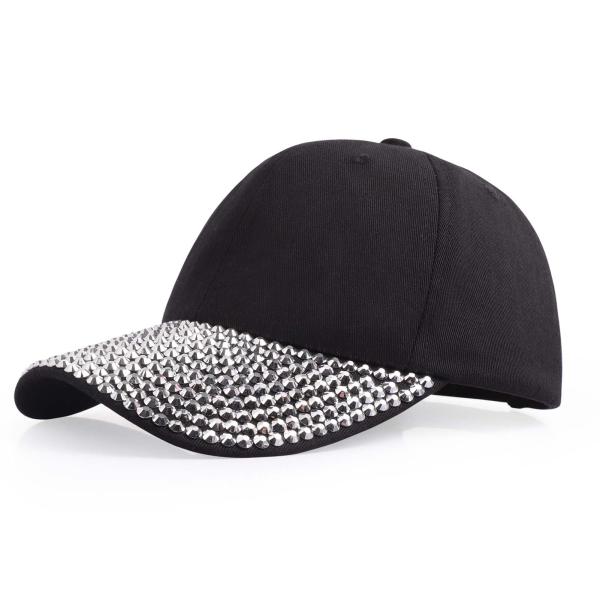 商品名: Song Qing HAT レディース US サイズ: S カラー: ブラック Song Qing Women Adjustable Baseball Cap Hat Studded Rhinestone Bling Tennis...