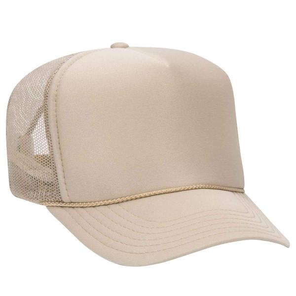 商品名: OTTO HAT メンズ カラー: ベージュ OTTO Wholesale 12 x Polyester Foam Front 5 Panel High Crown Mesh Back Trucker Hat - Khaki - ...